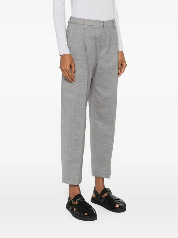 Brunello Cucinelli Tailored Virgin Wool-blend Cropped Trousers