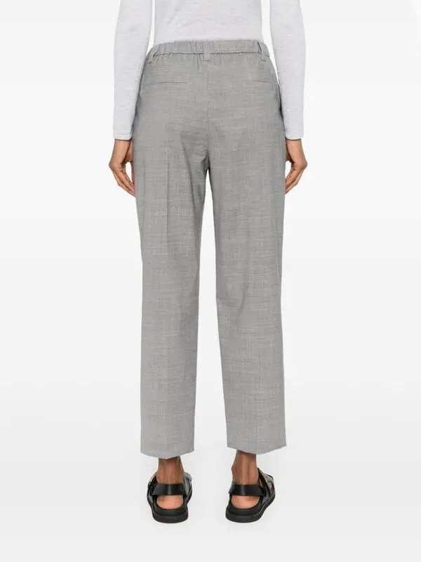 Brunello Cucinelli Tailored Virgin Wool-blend Cropped Trousers