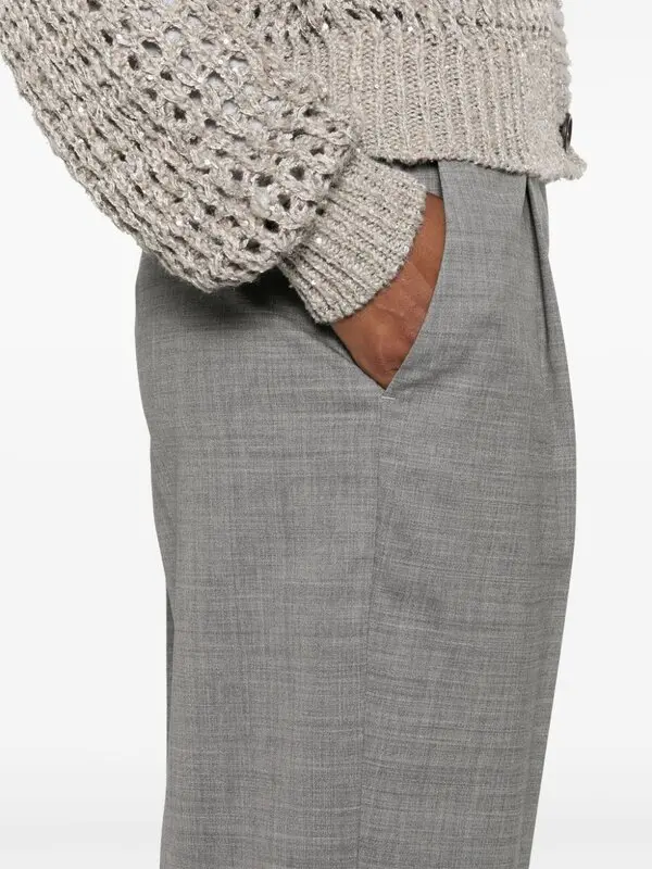 Brunello Cucinelli Tailored Virgin Wool-blend Cropped Trousers