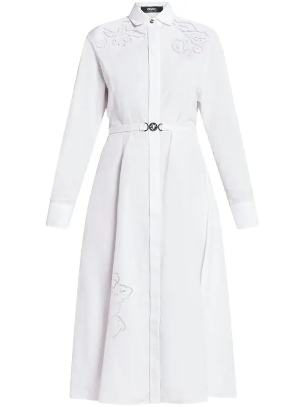 Versace Sangallo Embroidered Shirt Dress