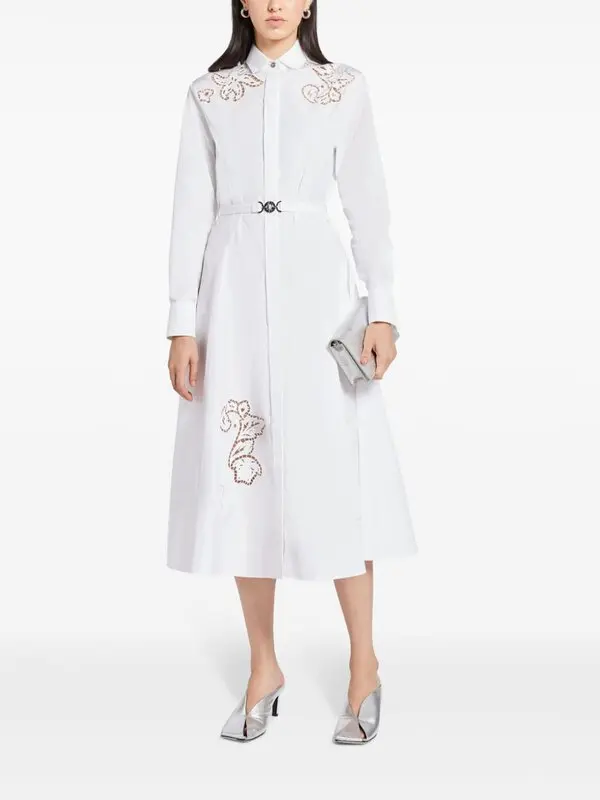 Versace Sangallo Embroidered Shirt Dress