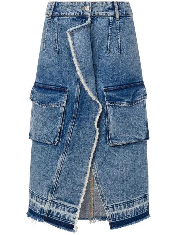 Moschino Asymmetric Cargo Denim Skirt