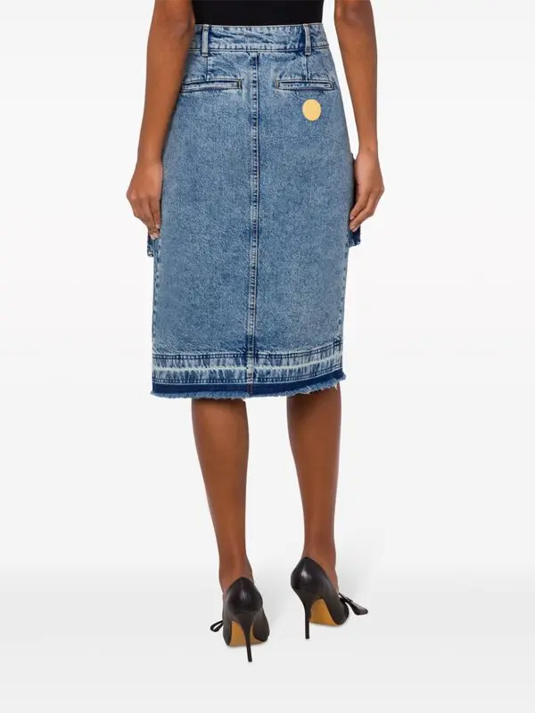 Moschino Asymmetric Cargo Denim Skirt