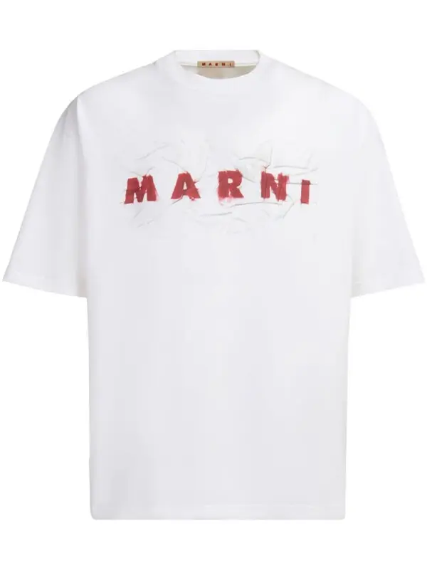 Marni Wrinkled-logo Short-sleeve T-shirt