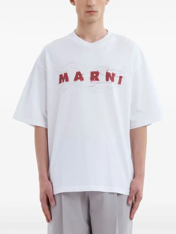 Marni Wrinkled-logo Short-sleeve T-shirt