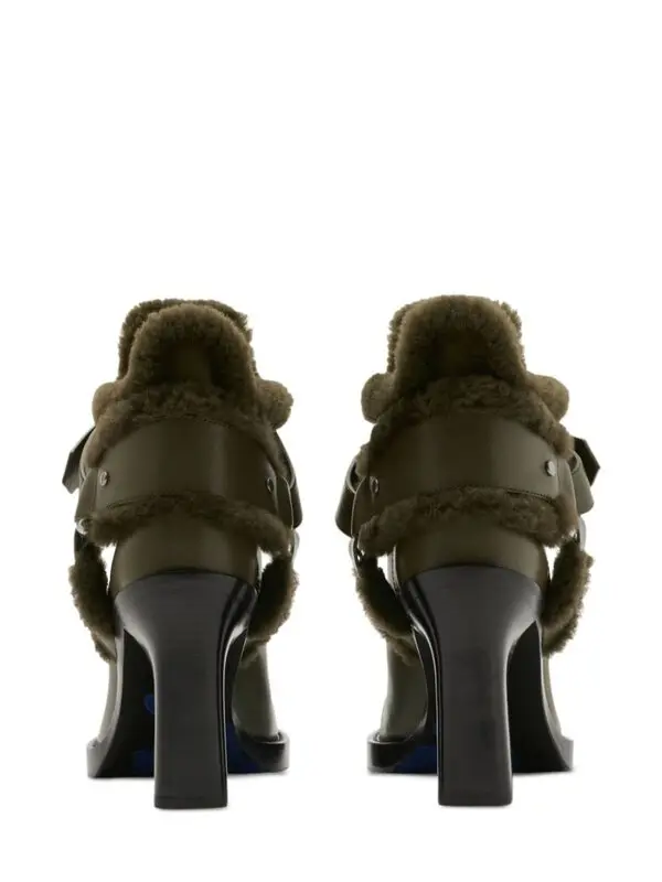 Burberry Buckled Leather Biker Boots