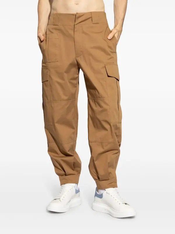 Alexander McQueen Cotton Cargo Trousers - Neutrals