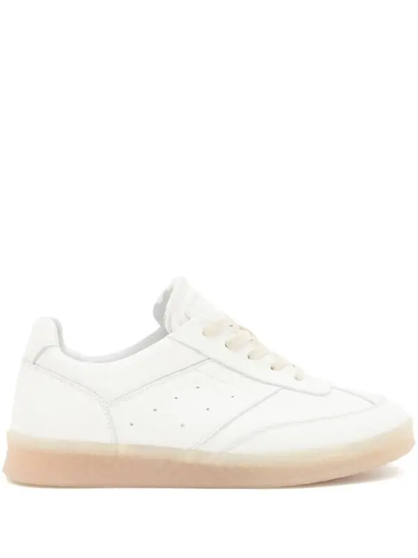 MAISON MARGIELA Stitch-logo Leather Sneakers - White