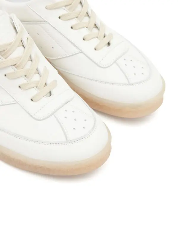 MAISON MARGIELA Stitch-logo Leather Sneakers - White