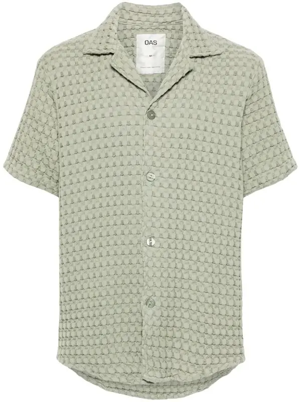 OAS Company Cuba Camp-collar Shirt - Green