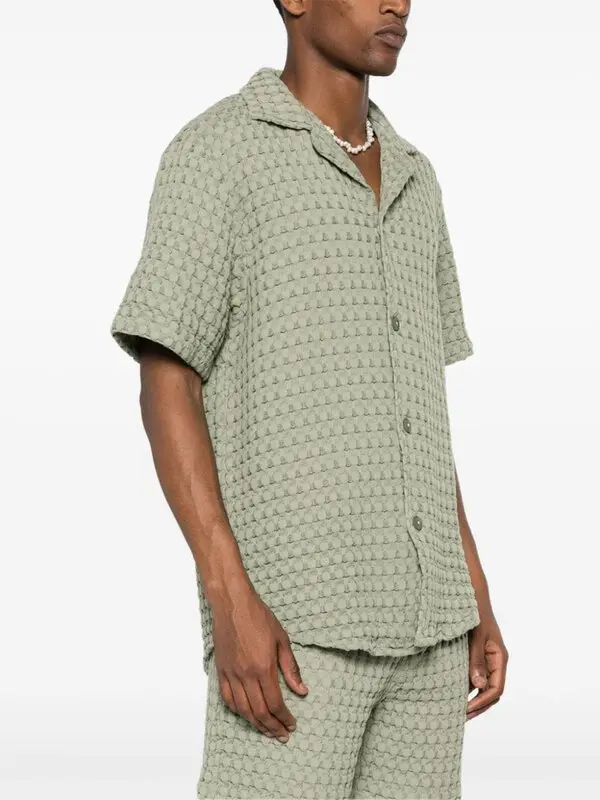 OAS Company Cuba Camp-collar Shirt - Green