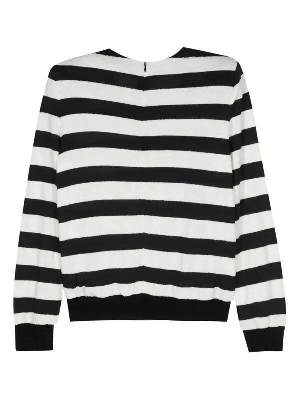 Balmain Embossed-button Striped Jumper