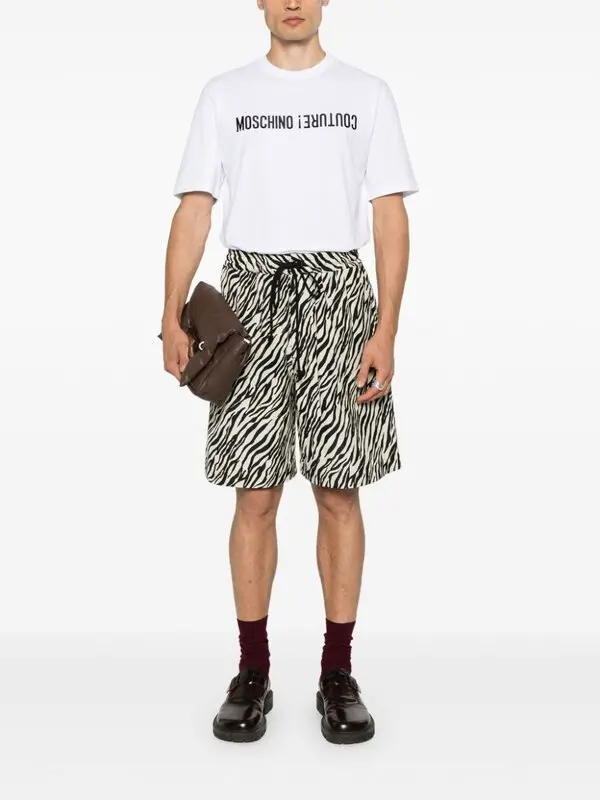 Moschino Logo-embroidered Cotton T-shirt - White