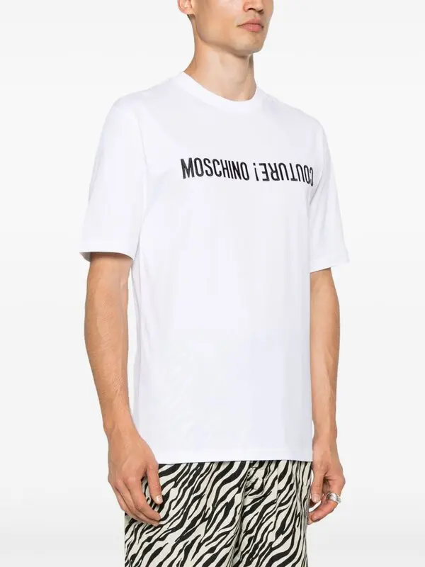 Moschino Logo-embroidered Cotton T-shirt - White