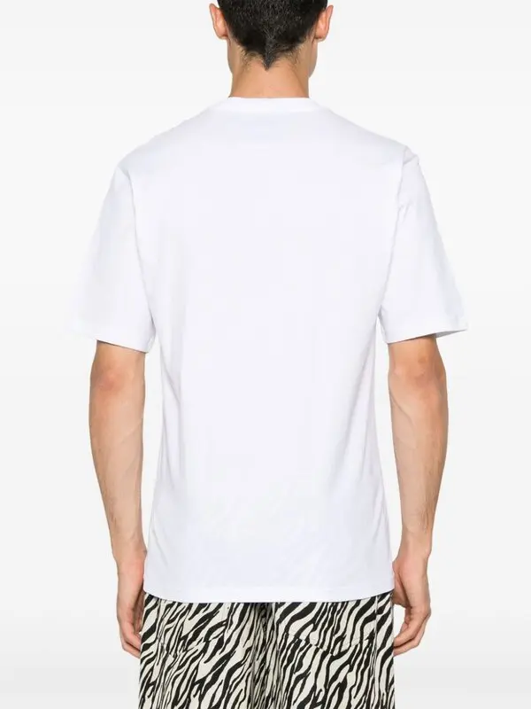 Moschino Logo-embroidered Cotton T-shirt - White