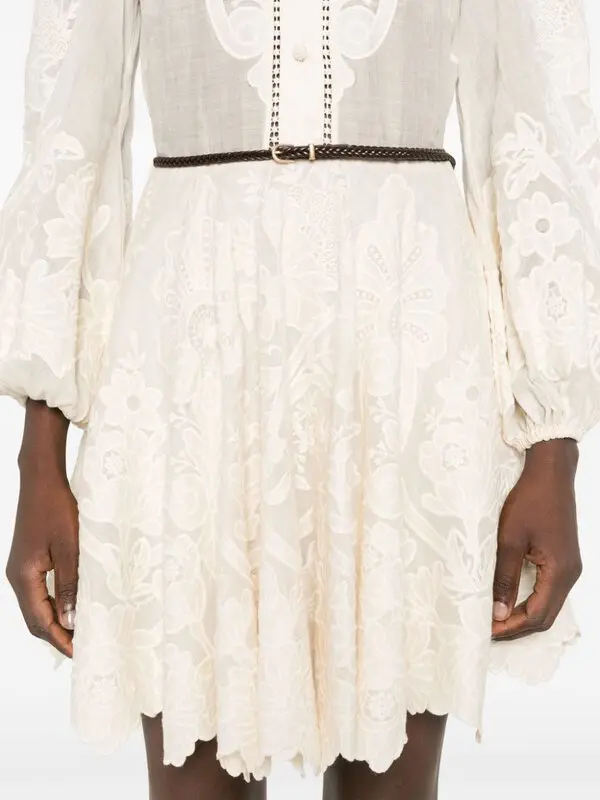 zimmermann ottie embroidered mini dress Zimmermann - Ottie Plunge Mini Dress