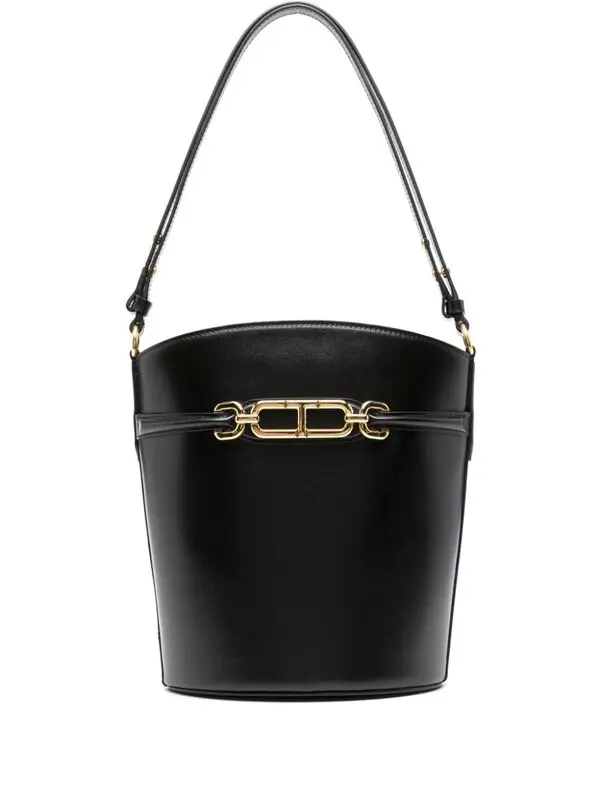 TOM FORD Logo-plaque Bucket Bag - Black