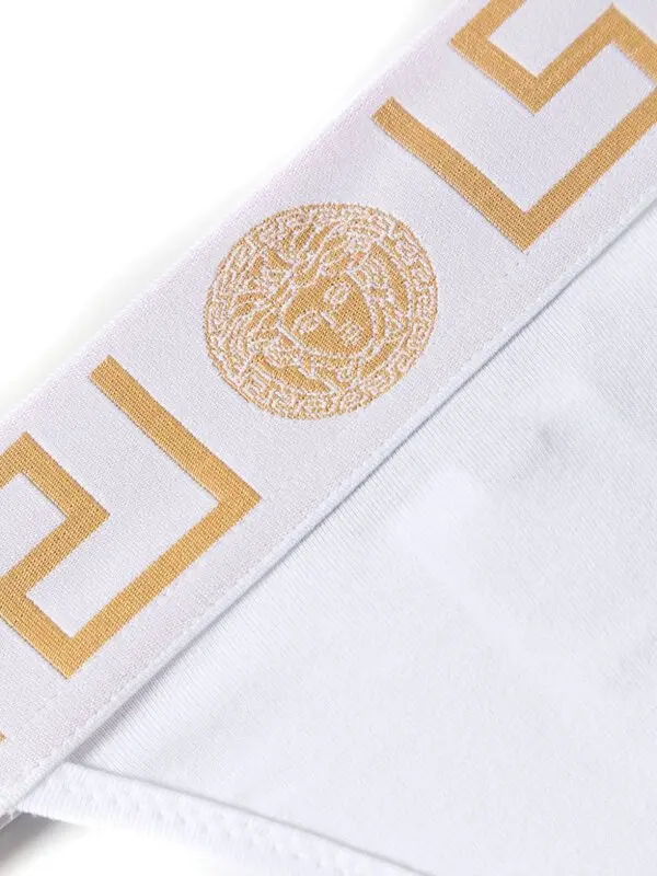 Versace Greca Border Thong - White