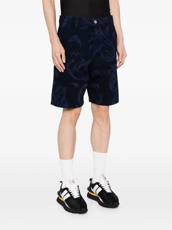 LANVIN Floral-print Denim Shorts
