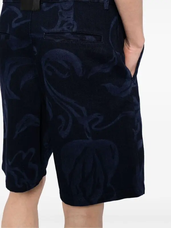 LANVIN Floral-print Denim Shorts