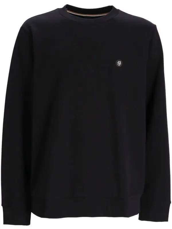 BOSS Logo-patch Crew-neck Sweatshirt - Black