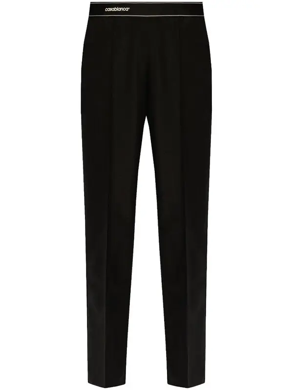 Casablanca Pressed-crease Virgin Wool Trousers - Black