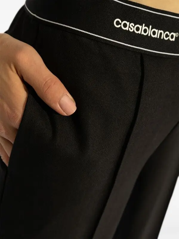 Casablanca Pressed-crease Virgin Wool Trousers - Black