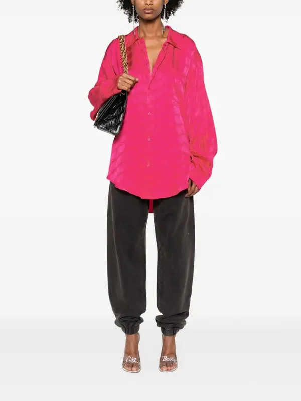 Balenciaga Jacquard-logo Satin Shirt