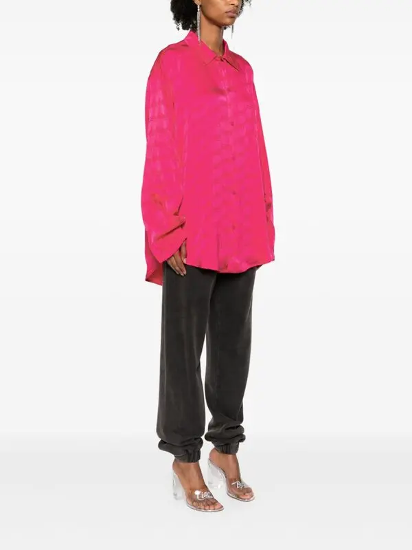Balenciaga Jacquard-logo Satin Shirt