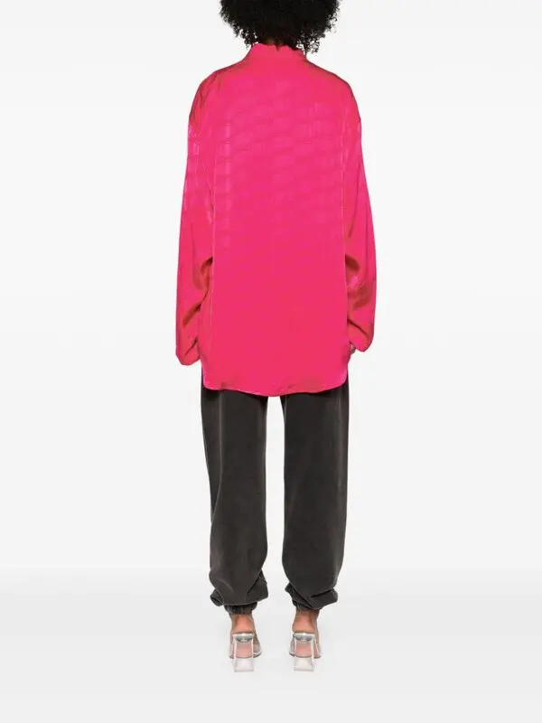 Balenciaga Jacquard-logo Satin Shirt