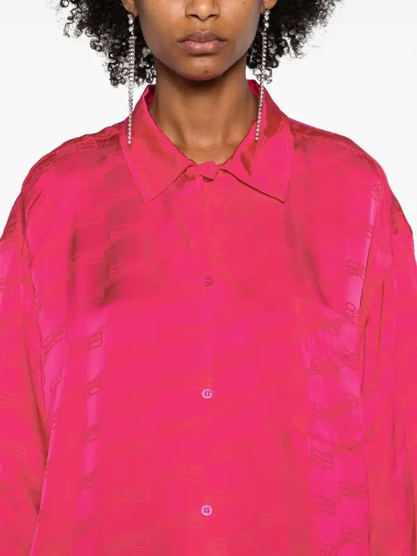 Balenciaga Jacquard-logo Satin Shirt