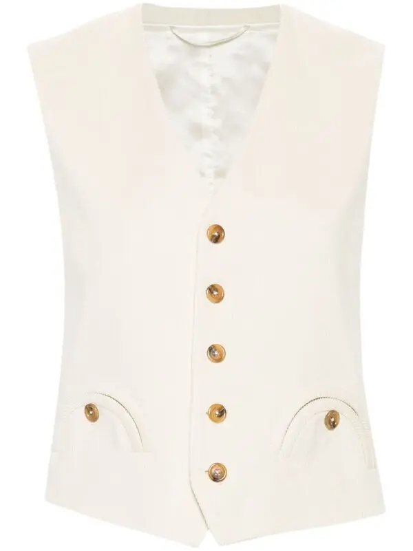 BLAZÉ MILANO Feral Cotton Corduroy Gilet - Neutrals