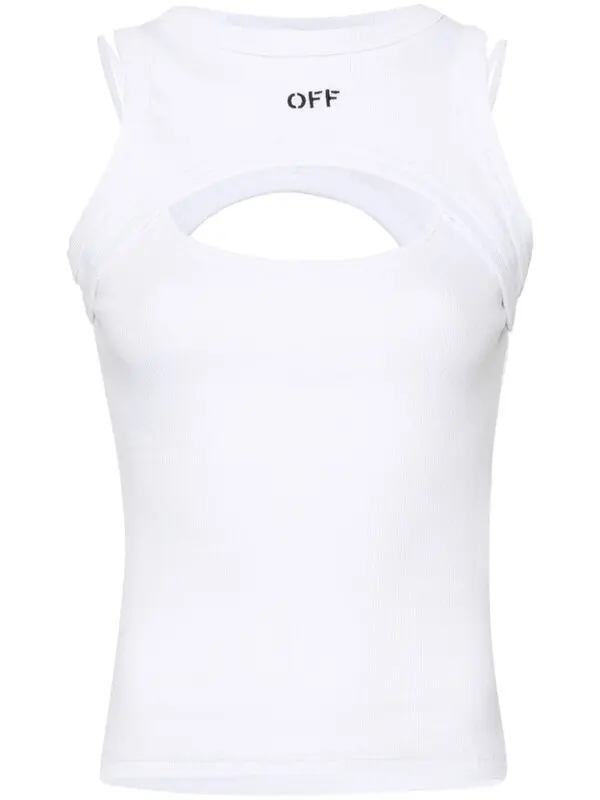 Off-White Layered Ribbed Top