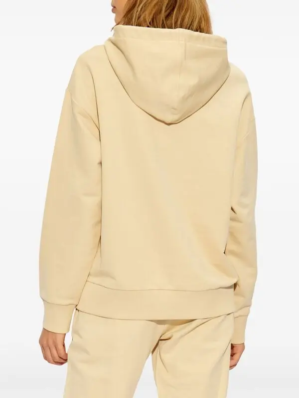 Moncler Logo-embroidered Cotton Hoodie - Neutrals