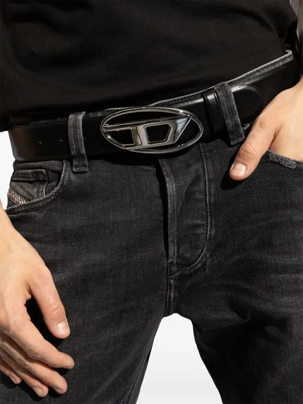 DIESEL® B-1dr Leather Belt - Black