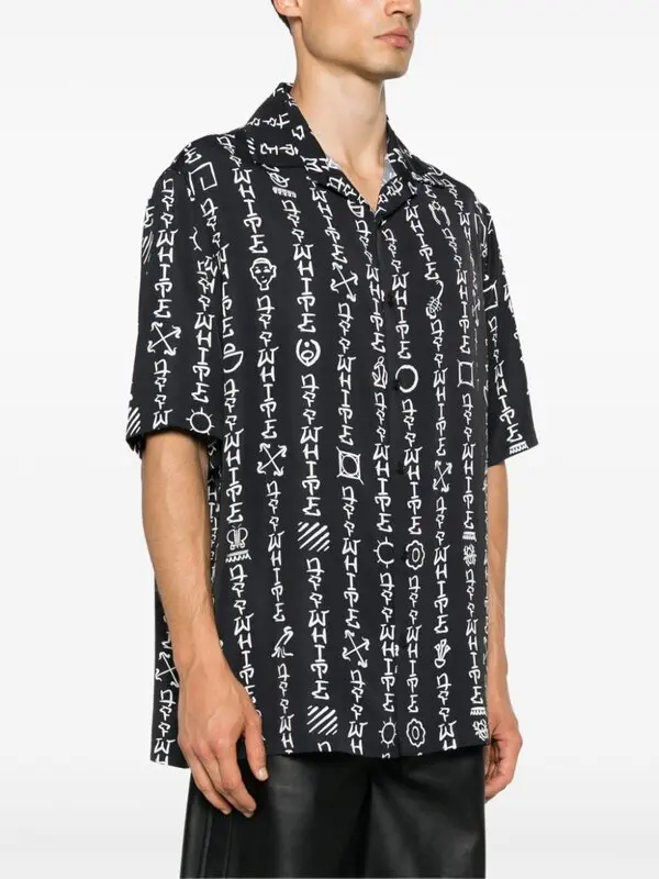 Off-White Logo-print Camp-collar Shirt