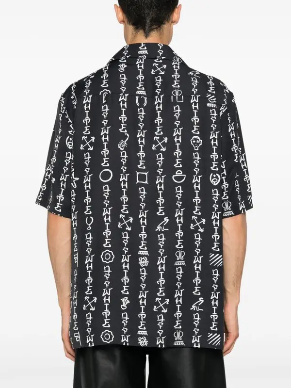 Off-White Logo-print Camp-collar Shirt