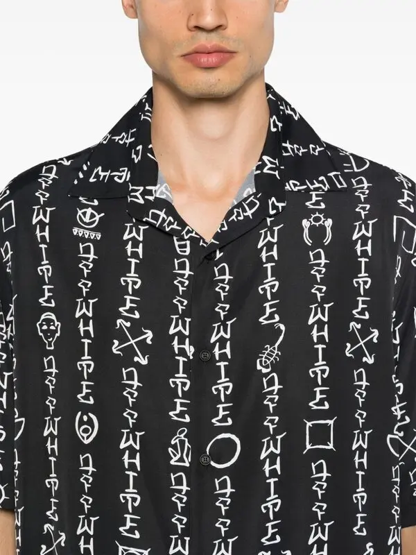 Off-White Logo-print Camp-collar Shirt