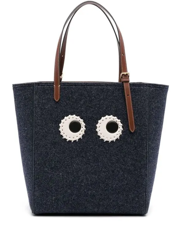Anya Hindmarch Small Eyes Tote Bag In Blue Editorialist
