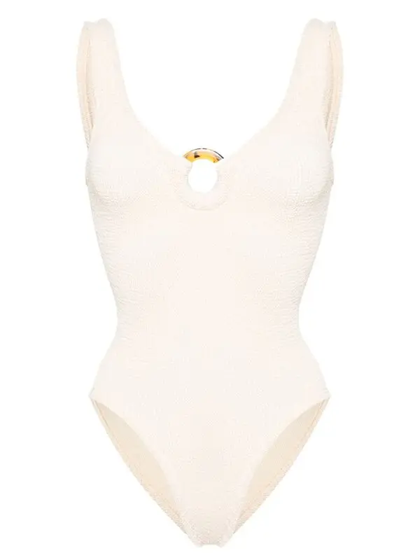 Hunza G Celine Crinkle One Piece Swimsuit - Neutrals