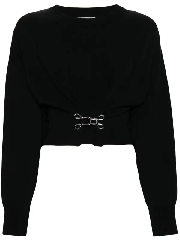 Moschino Hook-detail Cropped Sweatshirt