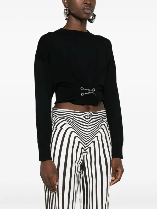 Moschino Hook-detail Cropped Sweatshirt