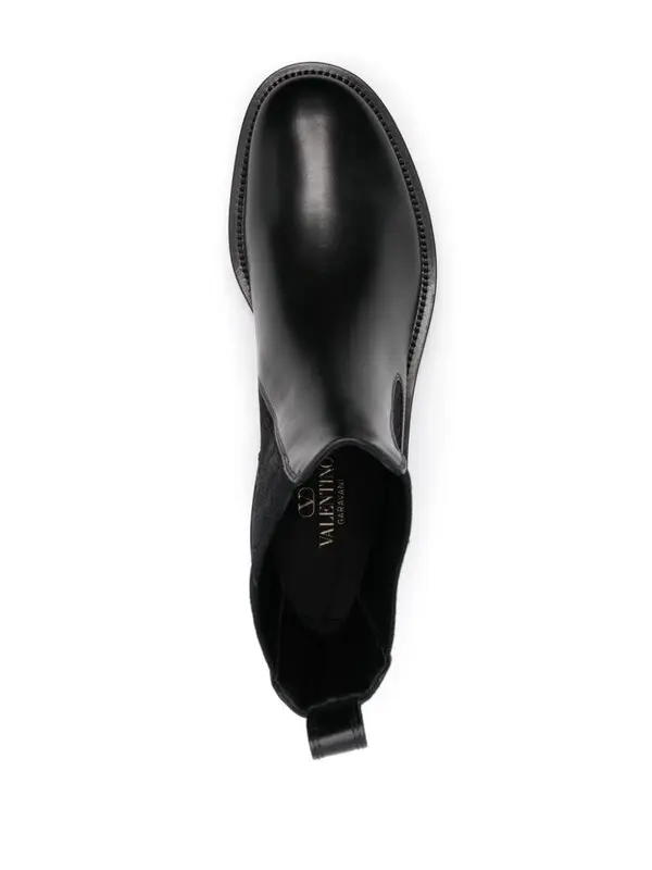 Valentino Garavani Toile Iconographe Leather Chelsea Boots