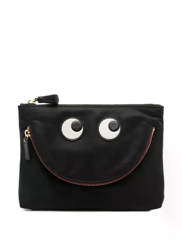 ANYA HINDMARCH Eyes Regenerated Econyl Pouch - Black