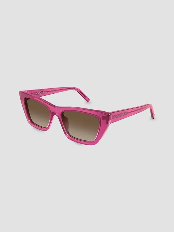 Saint Laurent Mica 55mm Acetate Cat-eye Sunglasses - Pink Brown