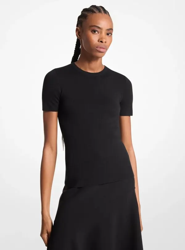 Michael Kors Cashmere Short-sleeve Sweater - Black