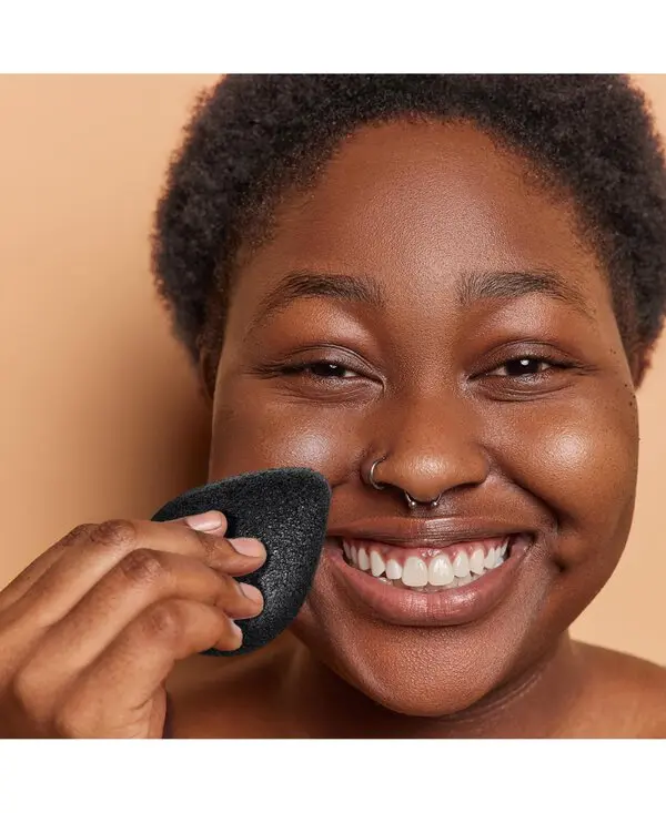 PURSONIC Natural Bamboo Charcoal Konjac Sponge 10-pack - Black