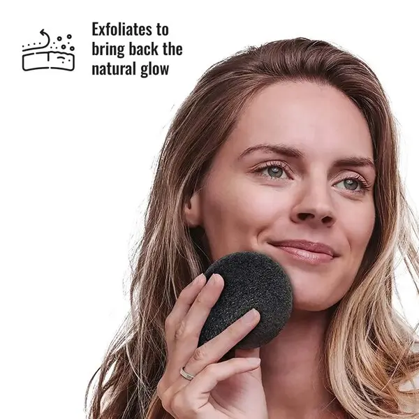PURSONIC Natural Bamboo Charcoal Konjac Sponge 10-pack - Black