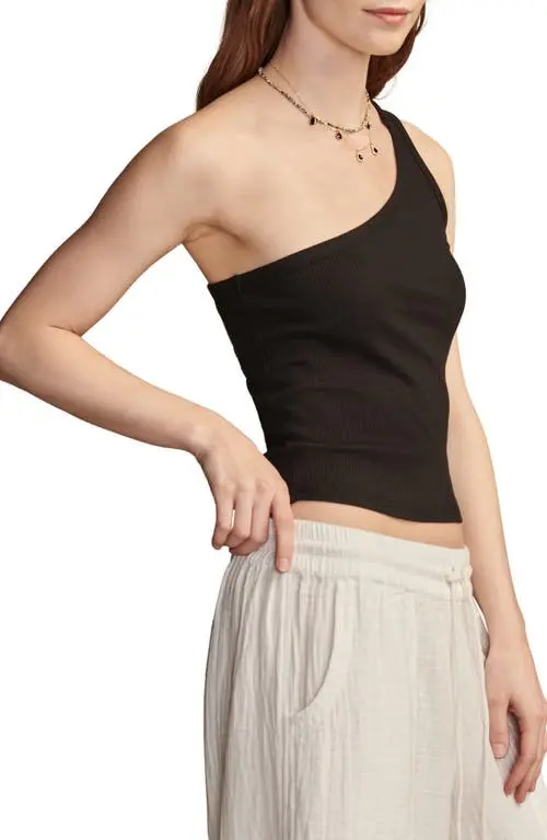 Lucky Brand One-shoulder Rib Tank - Jet Black