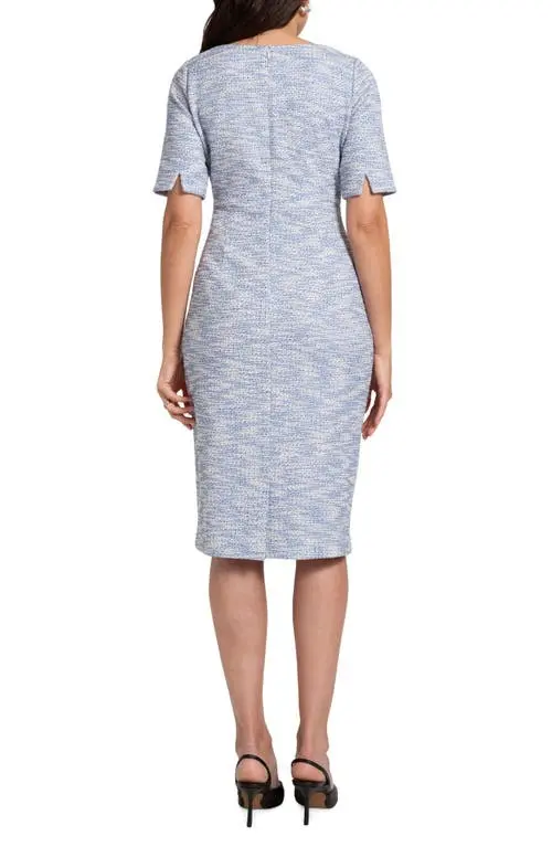 Seraphine Tweed Maternity Dress - Blue | Editorialist